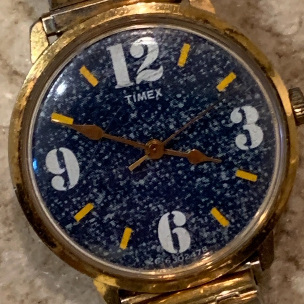 Vintage Timex Neat Denim Style Face Wind Watch - Gem